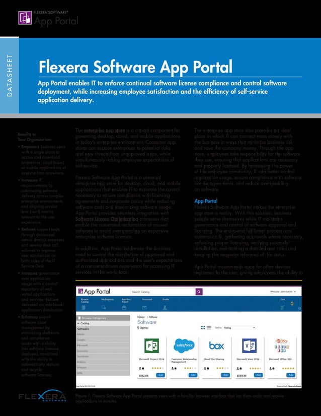 Flexera Software App Portal Datasheet | PDF | Operating Systems | Computer Software and Applications