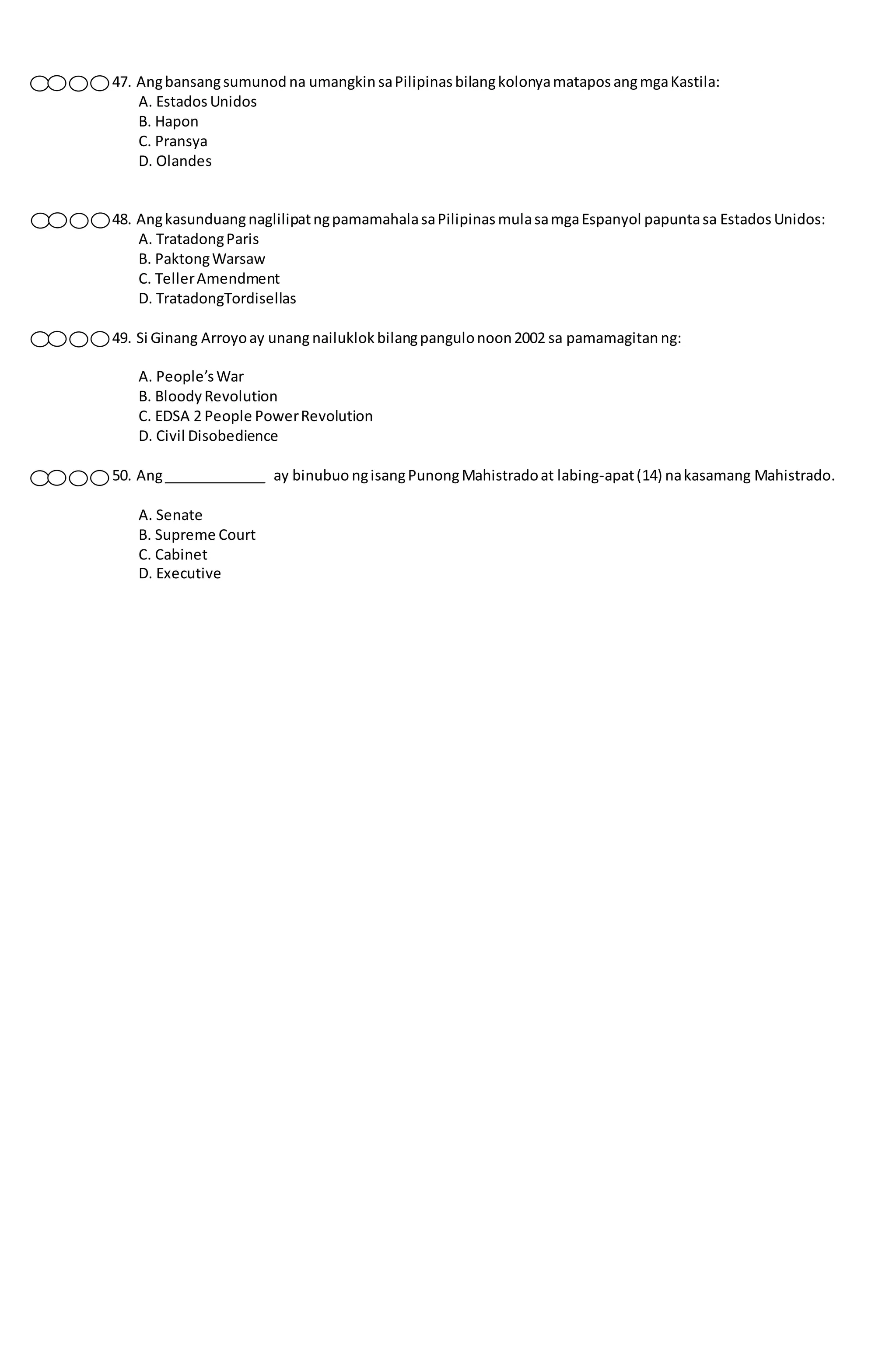 Ap 1 fourth grading(first year) | PDF