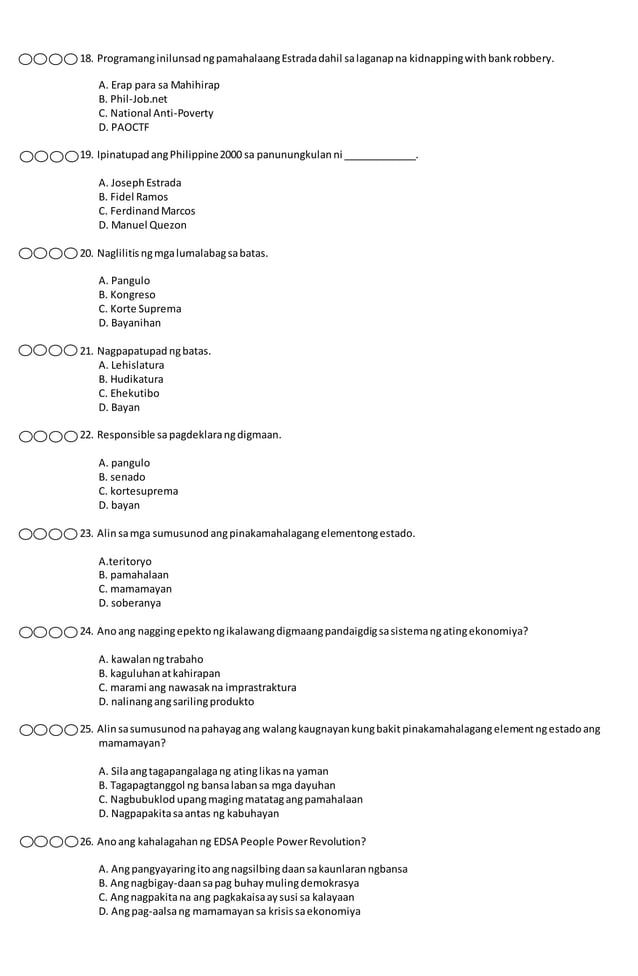 Ap 1 fourth grading(first year) | PDF