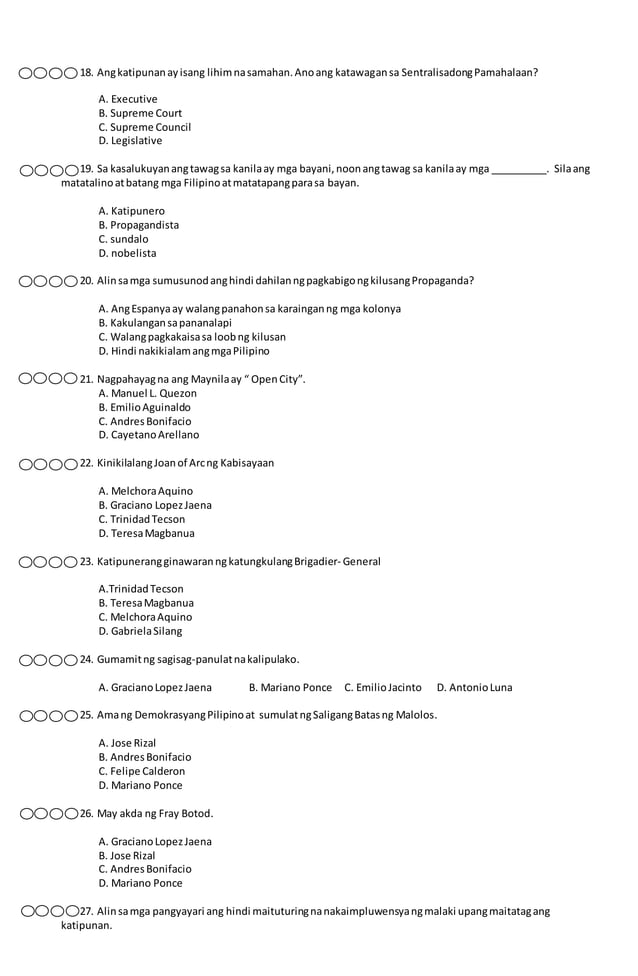 Ap 1 third grading(1st yr) | PDF