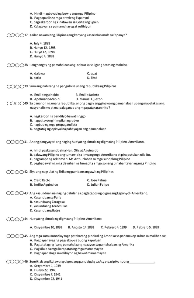Ap 1 third grading(1st yr) | PDF
