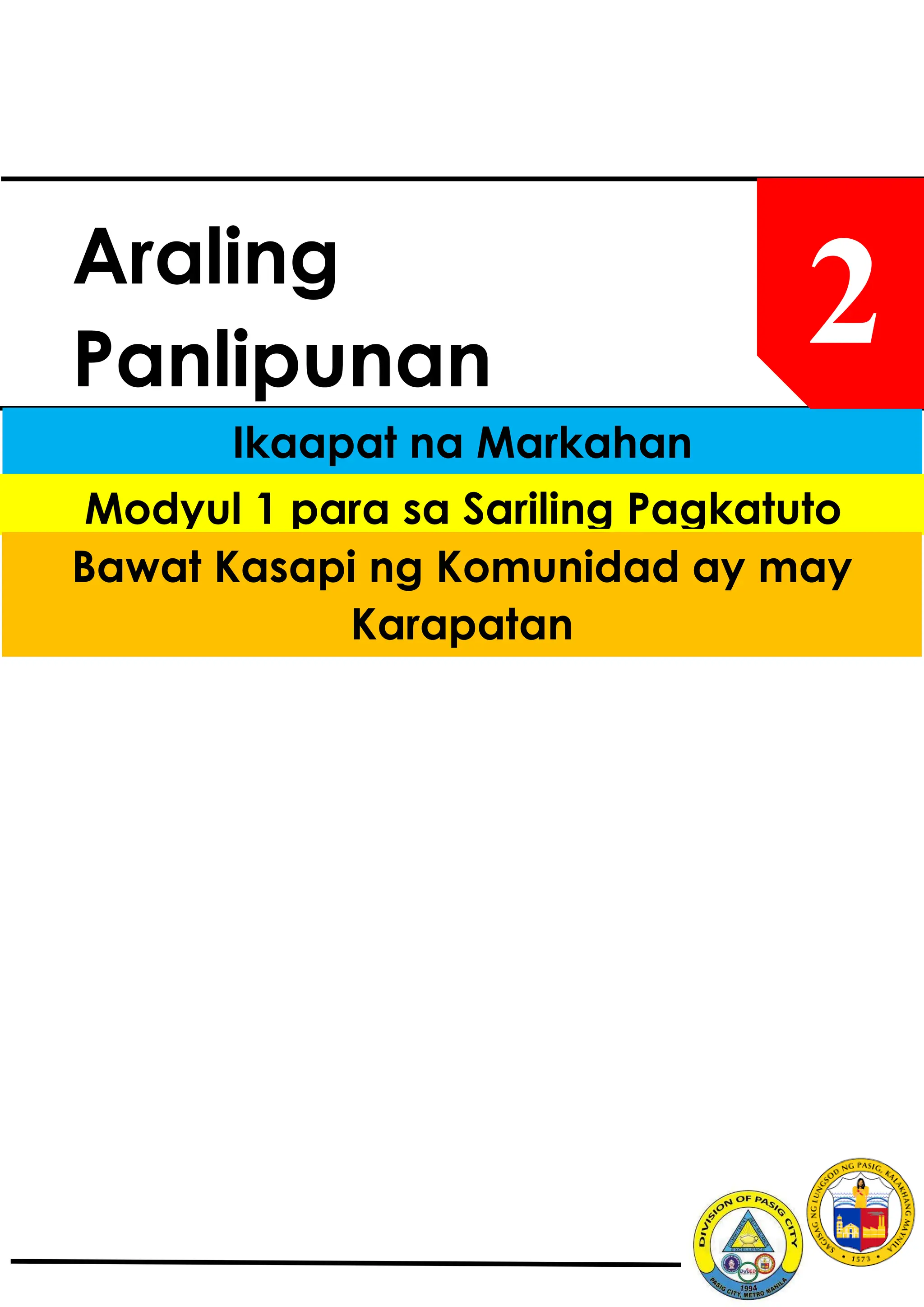 Araling panlipuan modyul 3 chapter 12 G10 | PDF