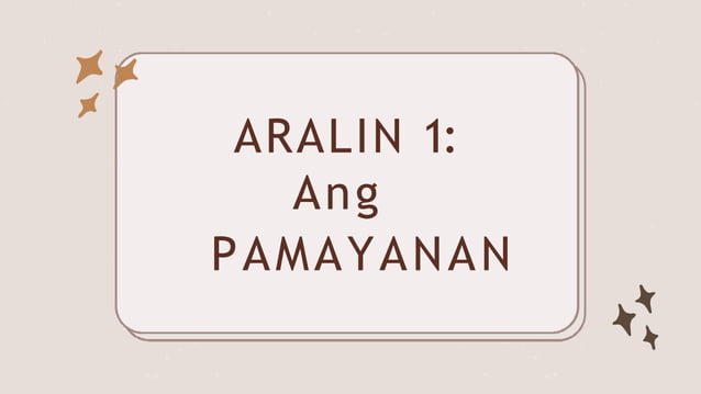 ARALING PANLIPUNAN 2 Aralin 1-ANG PAMAYANAN | PDF