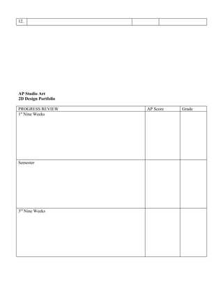 Ap 2 d drawing portfolio student overview | PDF