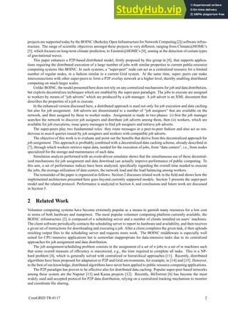 A P2P Job Assignment Protocol For Volunteer Computing Systems | PDF