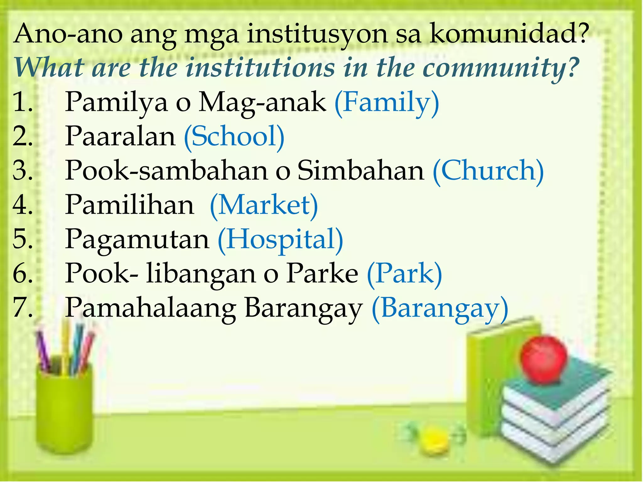 AP 2 WEEK 3 MGA INSTITUSYON SA KOMUNIDAD.pptx