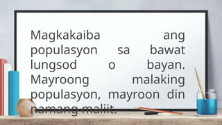ARALING PANLIPUNAN 3-OCT-24-2022.ANG KATANGIAN NG POPULASYON SA iBA,T ...