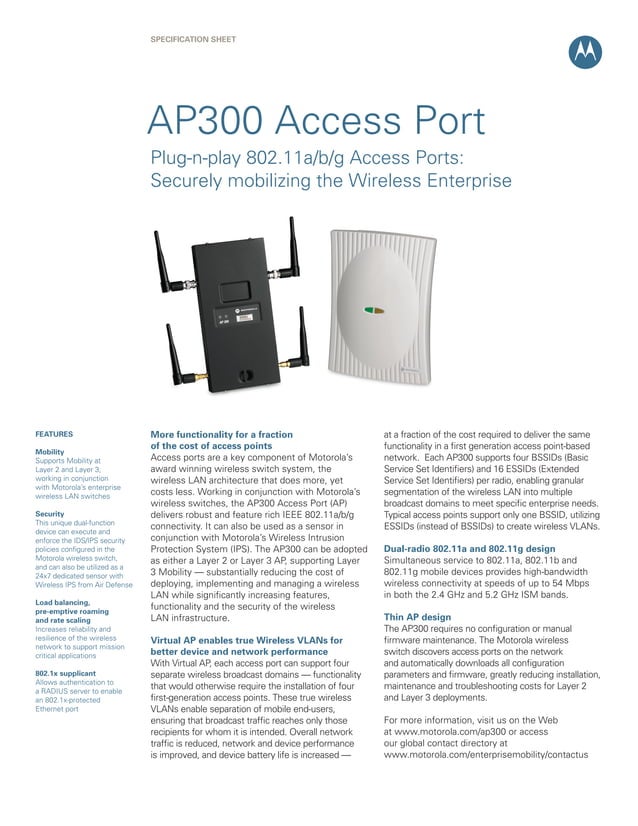 Ap300 spec sheet | PDF