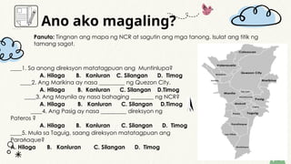KINALALAGYAN NG MGA LUNGSOD AT BAYAN SA REHIYON BATAY SA DIREKSYON | PPT
