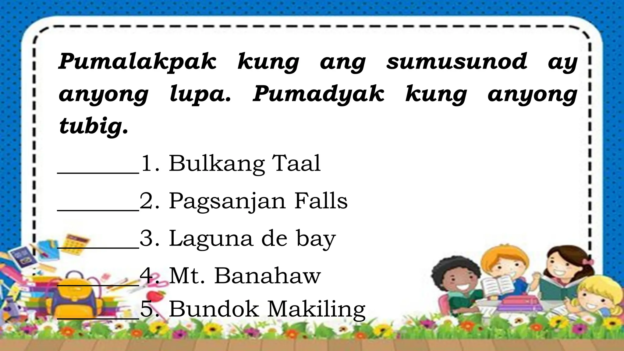 AP3 Q1 W6 D3 Payak na Mapa na Nagpapakita ng Mahalagang Anyong Lupa at ...