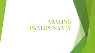 Araling Panlipunan 4-powerpoint presentation | PPTX