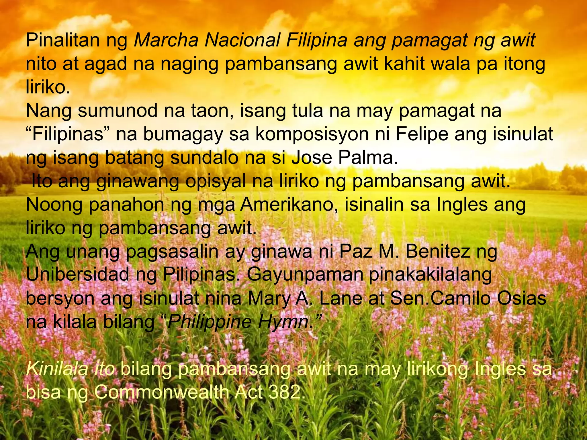 AP 4 PPT Q3 - Aralin 17 - Pambansang Awit At Watawat Bilang Mga Sagisag ...