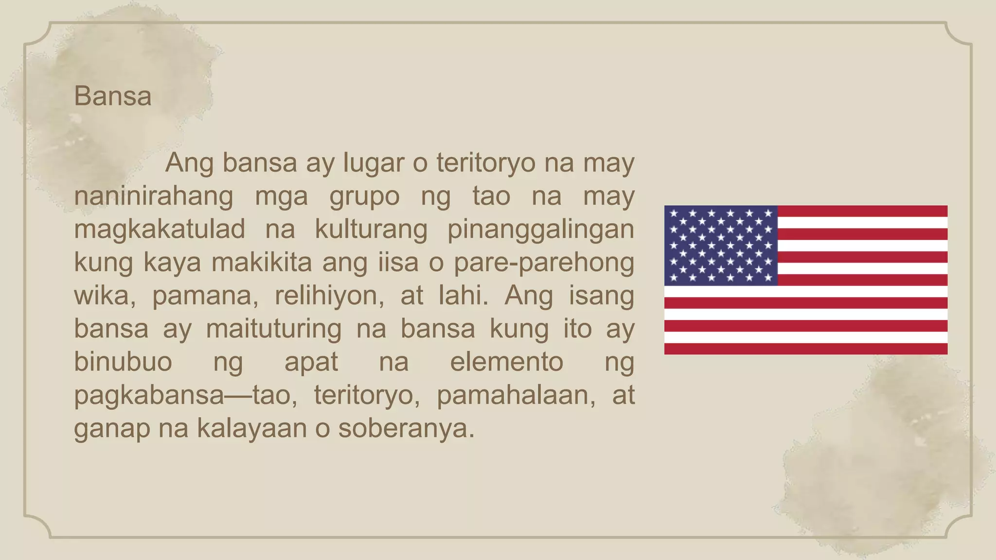 Elemento ng Isang Bansa | PPTX