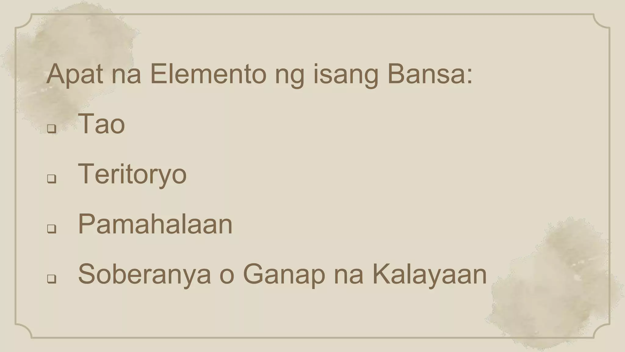 Elemento ng Isang Bansa | PPTX