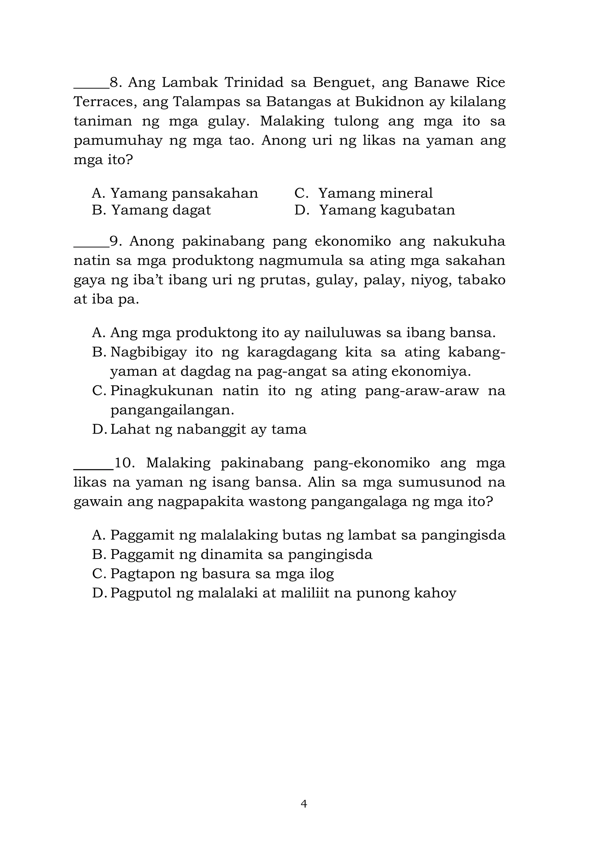 AP4_Q2_Mod1_ Pakinabang Pang-ekonomiko ng Likas na Yaman ng Pilipinas.pdf