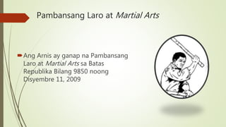Pambansang Laro Ng Pilipinas Arnis