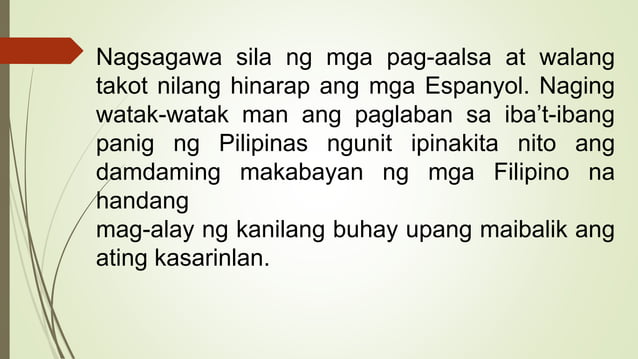 Paraan ng Pagtugon ng mga Fil sa kolonyalismong Espanyol | PPTX