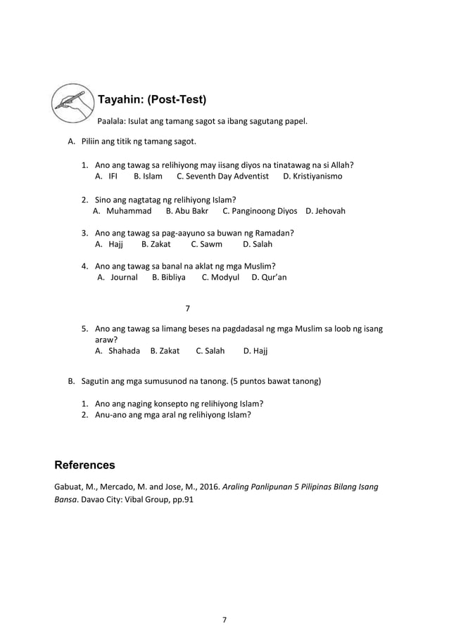 AP_5Q1_Mod8_Ang Islam at ang mga Aral Nito_Version3.docx