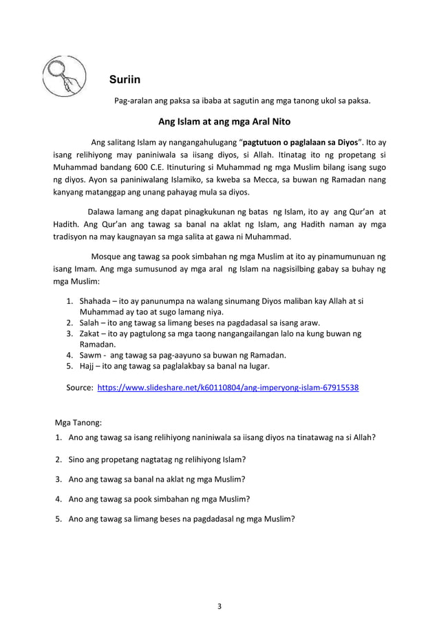 AP_5Q1_Mod8_Ang Islam at ang mga Aral Nito_Version3.docx