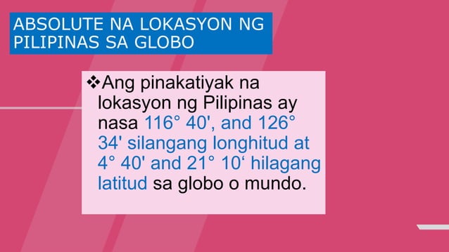 Lokasyon ng Pilipinas | PPTX