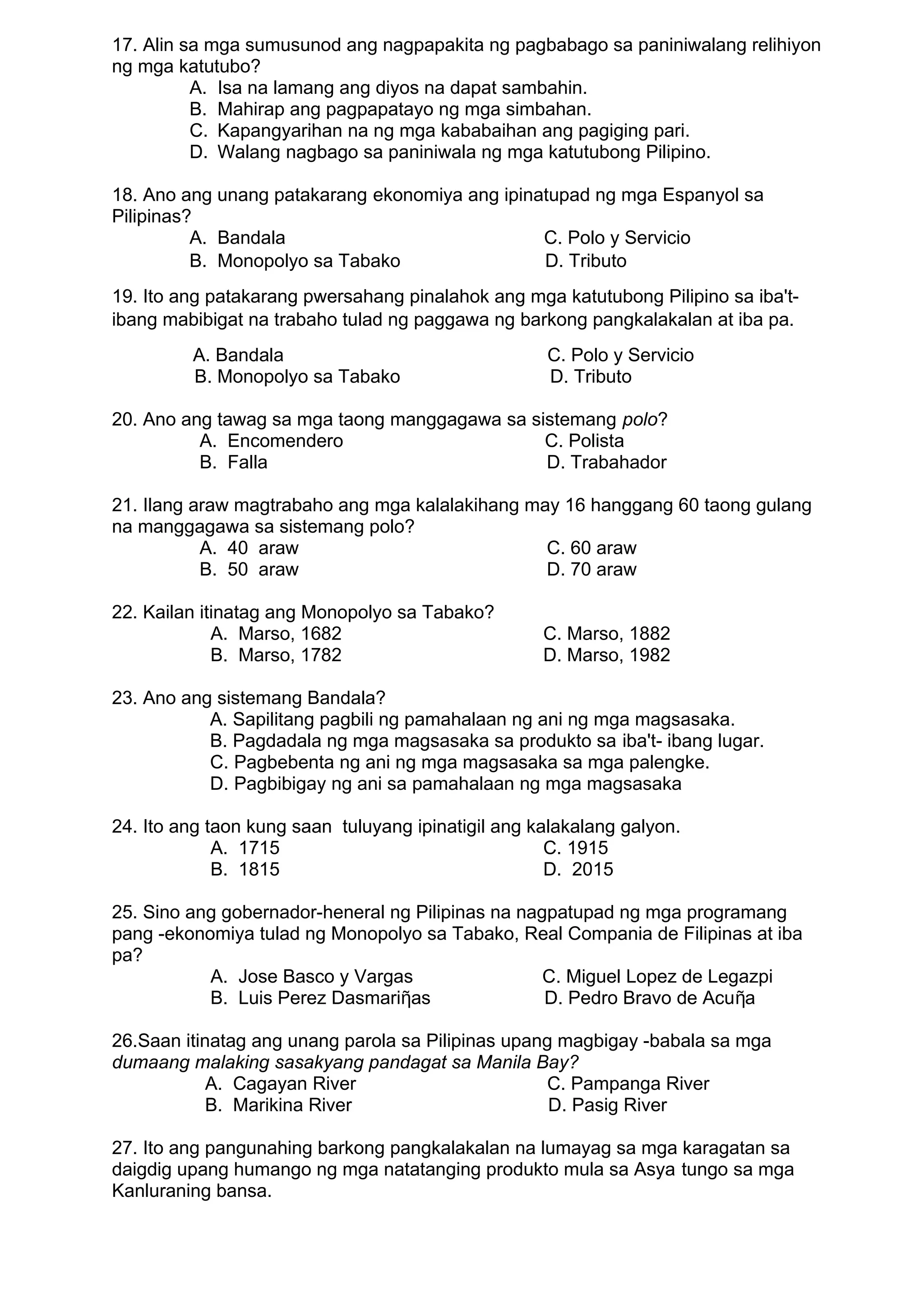 Araling Panlipunan 5 Q2, Araling Panlipunan 5 Q2, Araling Panlipunan 5 ...