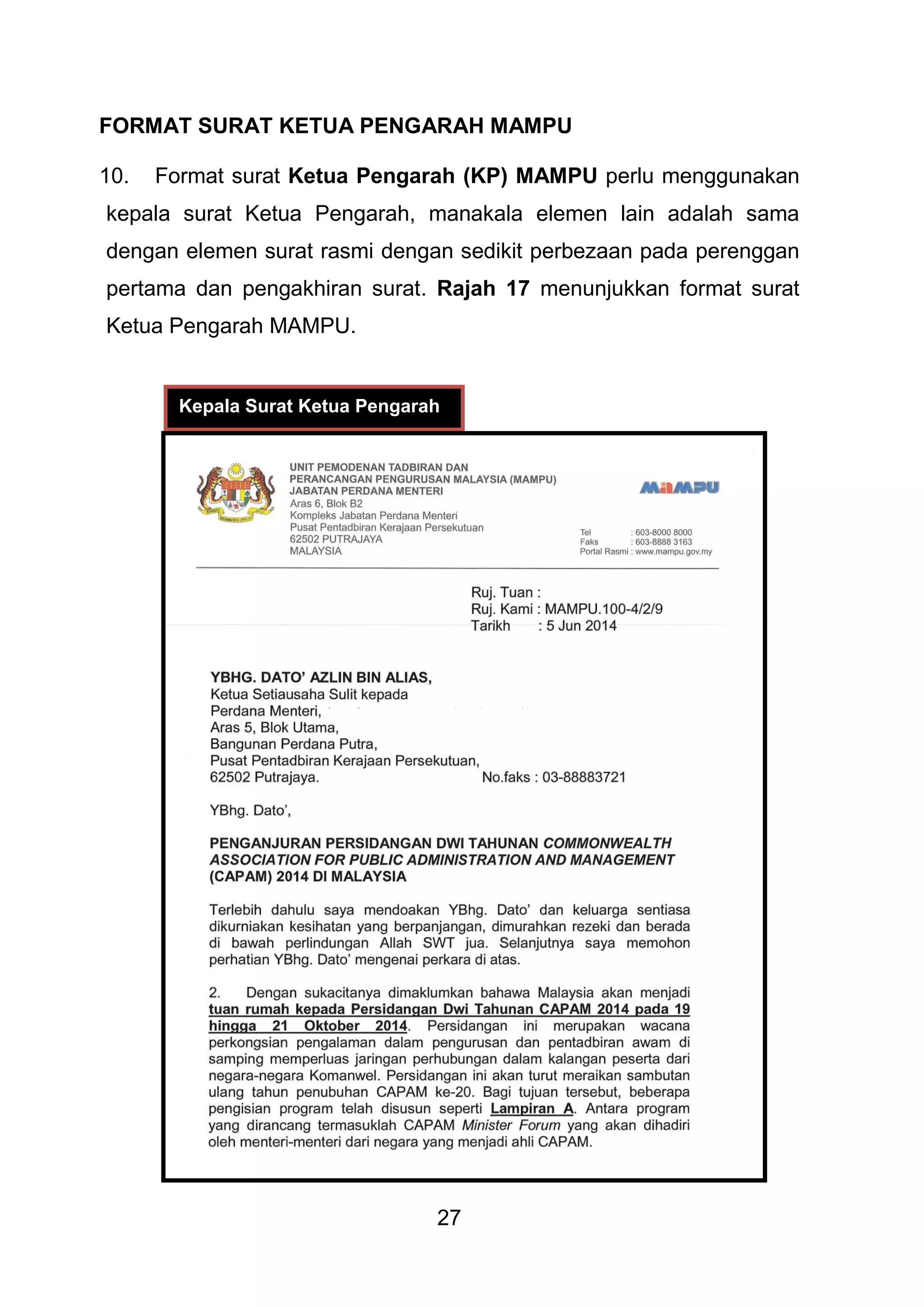 Ap 5 tahun 2014 pdf(penulisan surat rasmi) | PDF