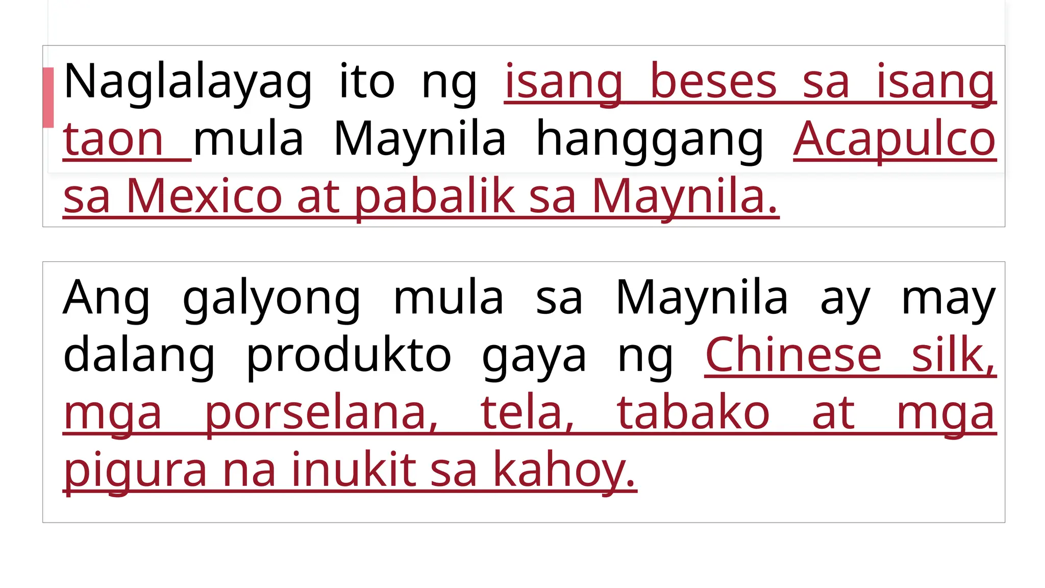 Araling Panlipunan 5 Ang Kalakalang galyon | PPTX