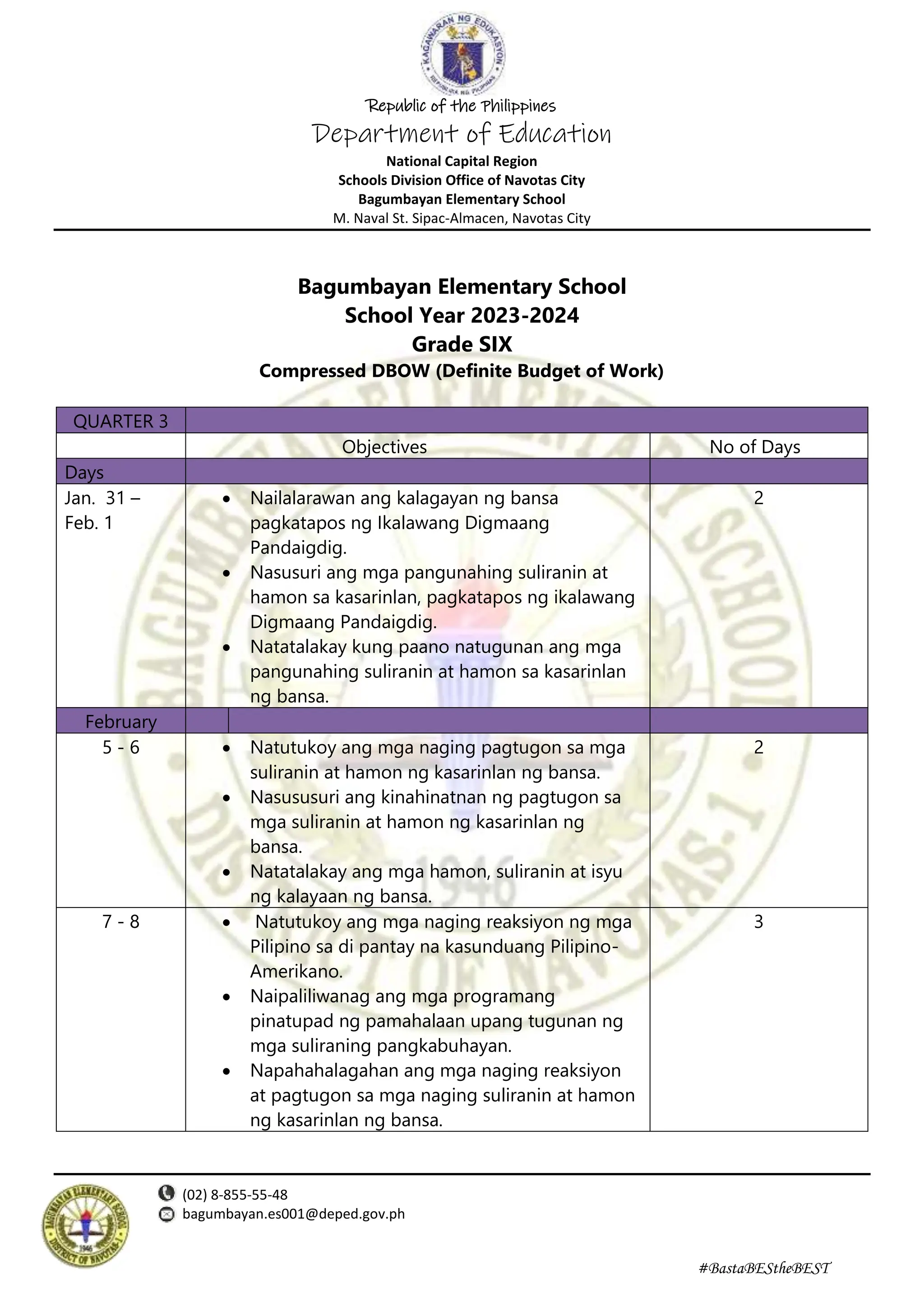 araling panlipunan 6 compressed dbow | DOCX