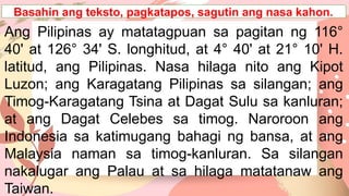Kinanalagyan ng Pilipinas sa Mundo: Bisinal at Insular | PPTX