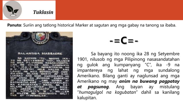 PAKIKIBAKA NG PILIPINO TUNGO SA KASARINLAN | PPTX