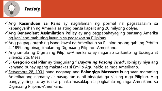 PAKIKIBAKA NG PILIPINO TUNGO SA KASARINLAN | PPTX
