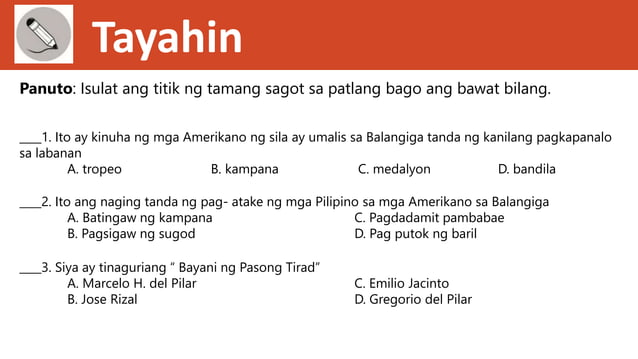 PAKIKIBAKA NG PILIPINO TUNGO SA KASARINLAN | PPTX