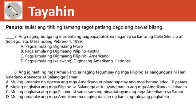 PAKIKIBAKA NG PILIPINO TUNGO SA KASARINLAN | PPTX