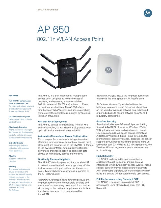 Ap650 spec sheet | PDF