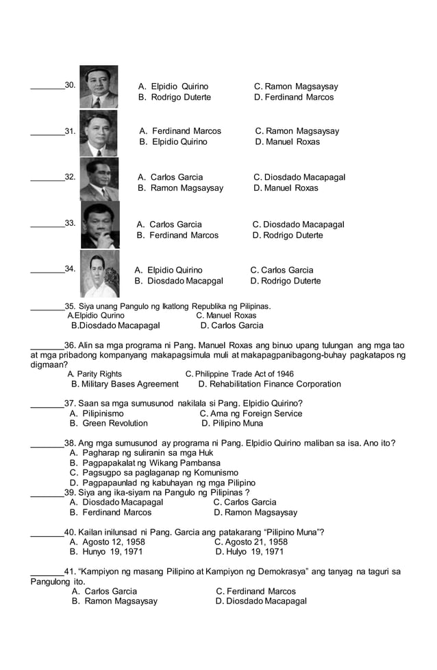 Ap6 ikatlong markahang pagsusulit | DOCX