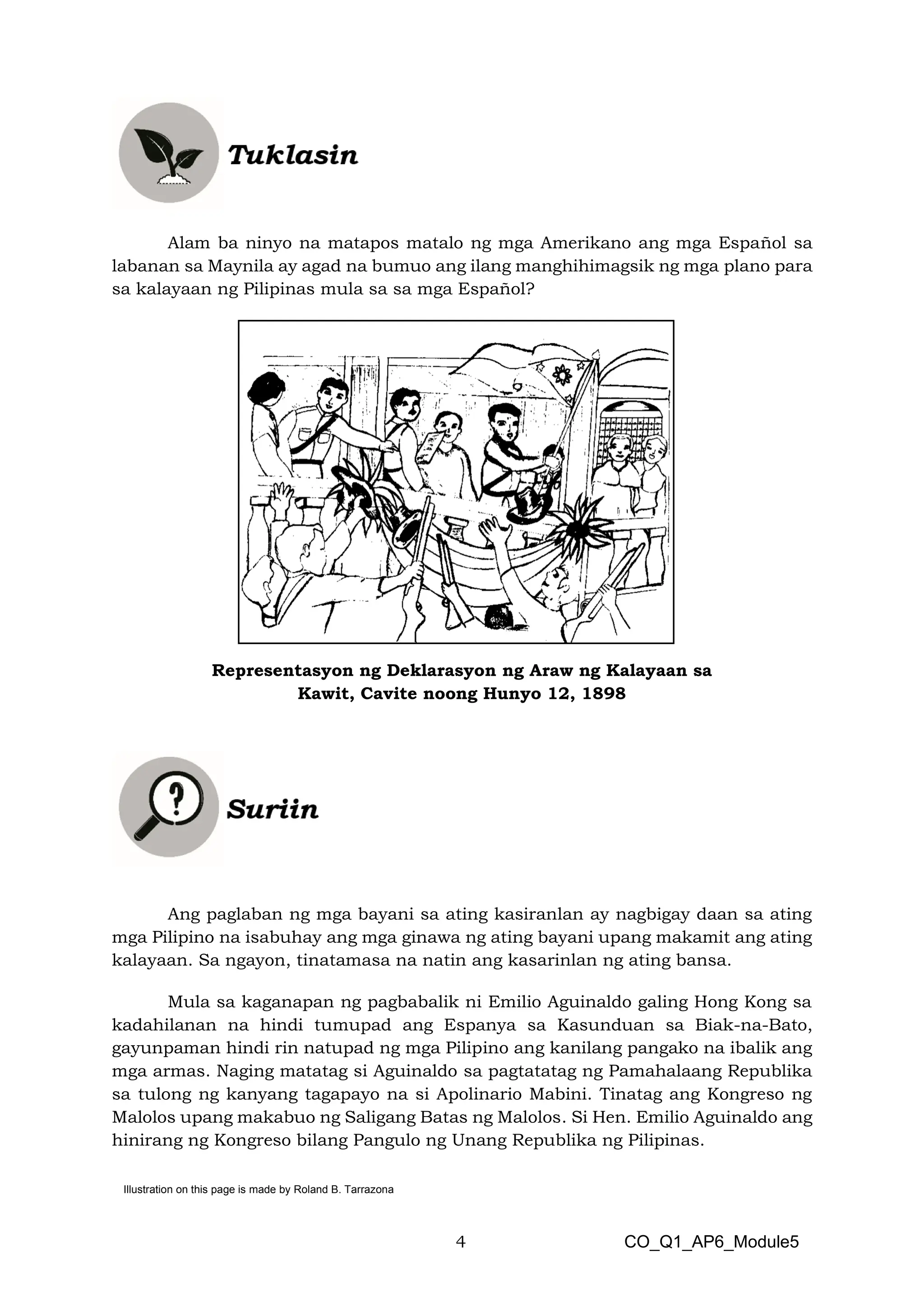 AP6_q1_mod5_ang deklarasyon ng kasarinlan at pagtatatag ng unang ...