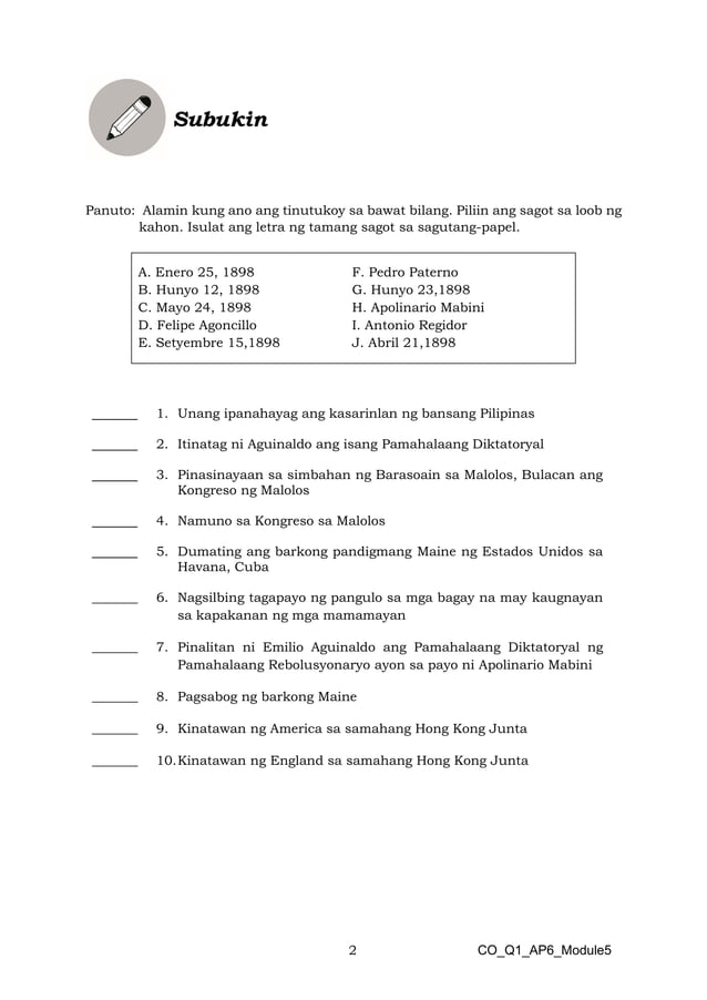 AP6_q1_mod5_ang deklarasyon ng kasarinlan at pagtatatag ng unang ...
