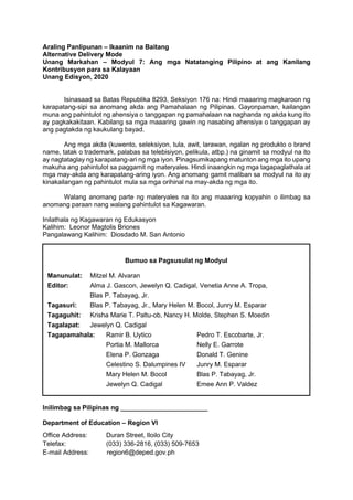 AP6_q1_mod7_ang mga natatanging pilipino at ang kanilang kontribusyon ...