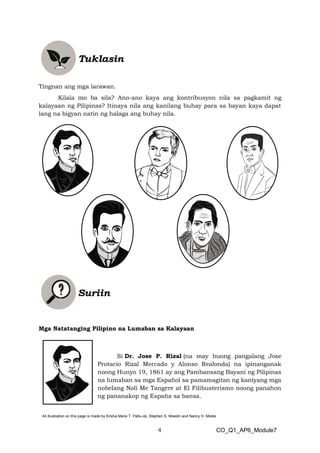 AP6_q1_mod7_ang mga natatanging pilipino at ang kanilang kontribusyon ...