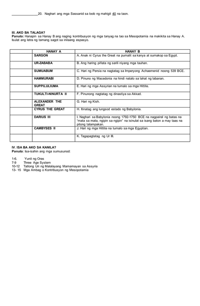 2nd Monthly examination in Araling Panlipunan 7 | DOCX