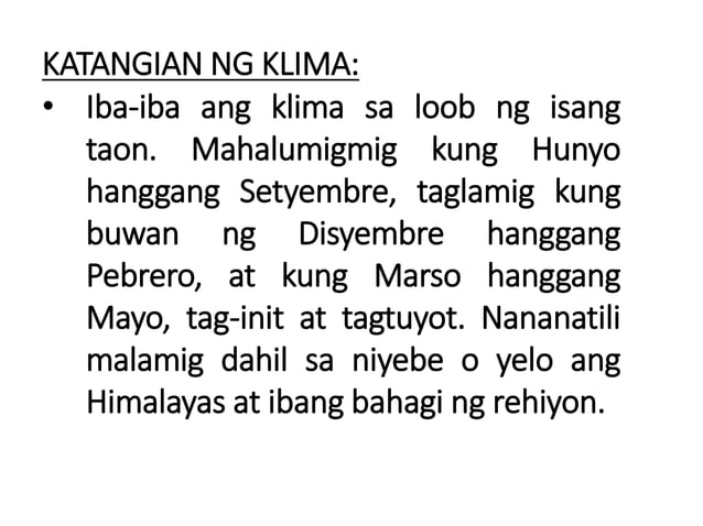 Ang Klima Ng Asya | PPTX