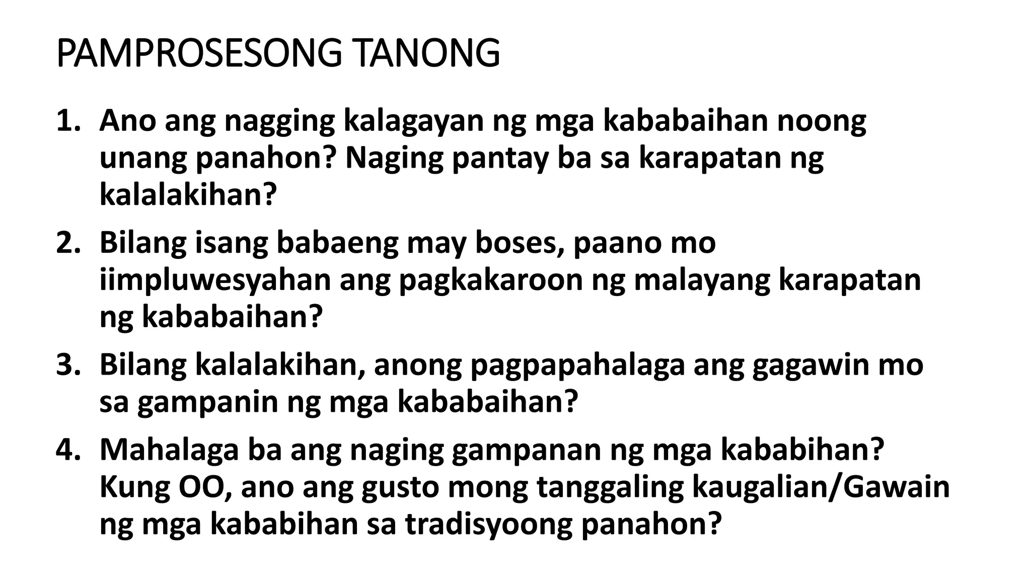 Ap 7 gampanin ng mga kababaihan | PPTX