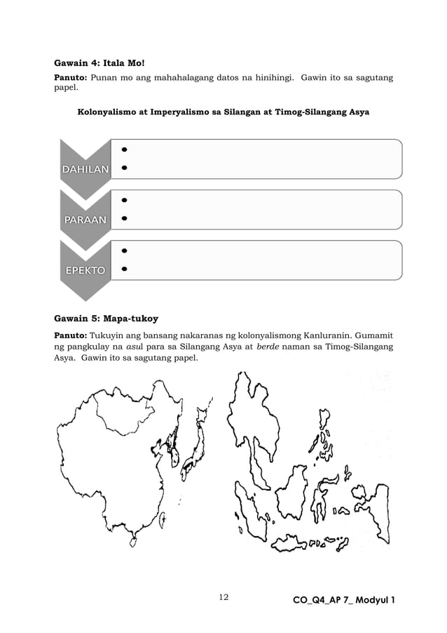 araling panlipuan fourth quarte first week module | PDF