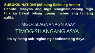 Araling Panlipunan 7 - Quarter 1 - Week 5 lesson | PPTX