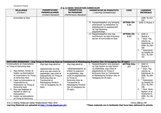 Araling Panlipunan 7 Curriculum Guide rev.2016