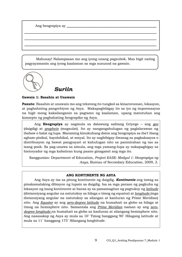 Ap7 q1 module_1_katangiang_pisikalngasya_v2 | PDF