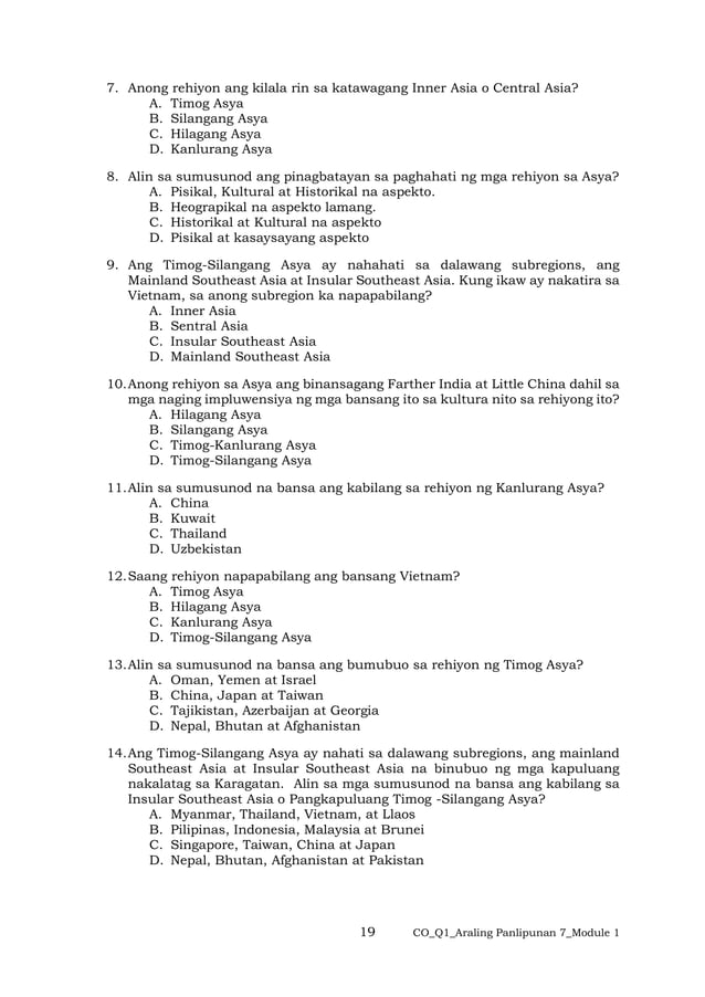 Ap7 q1 module_1_katangiang_pisikalngasya_v2 | PDF