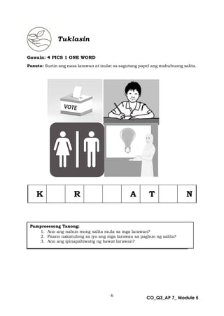 This module is for the teachers who wanted to use in teaching araling ...