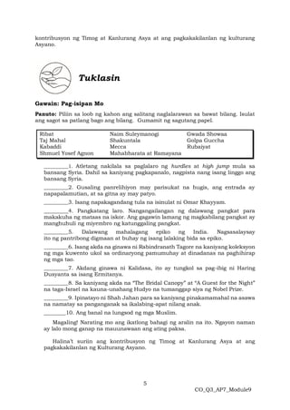 This module is for the teachers who wanted to use in teaching araling ...