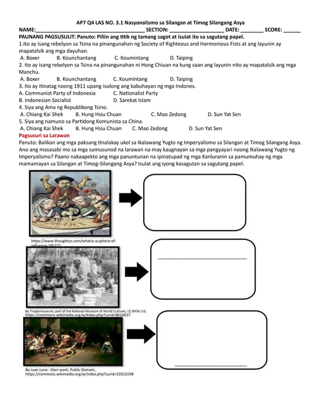 AP7 Q4 LAS NO. 3 Nasyonalismo sa Silangan at Timog Silangang Asya.docx